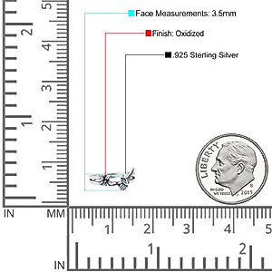 Blue Apple Co. Sterling Silver Size-8 Hummingbird Ring Oxidized Band Solid 925 Sterling Silver Thumb Ring