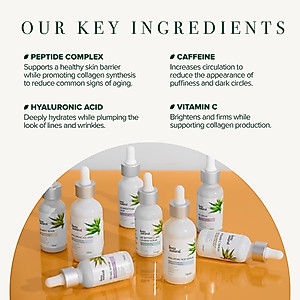 InstaNatural Eye Serum, Brightens, Minimizes the Appearance of Fine Lines, Eye Puffiness and Dark Circles, with Vitamin C, Caffeine and Hyaluronic Acid, 1 Fl Oz