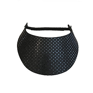 Pickleball - Fashion Fabric Foam Sun Visor for Women - Adjustable to Any Size Head - No Pressure & No Headache! | Black Glitz Design