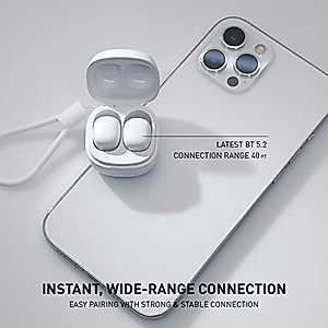 ADV. 500 True Wireless Earbuds, World's Smallest Wireless BT 5.2 Earphones Wide-Range Connection, Touch Control, Built-in Mic, Powerful Sound with Deep Bass [White]