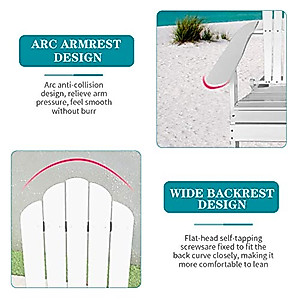 Adirondack Chair,Folding Wooden Lounger Chair，All-Weather Chair for Fire Pit/Garden/Fish with 250lbs Duty Rating，White