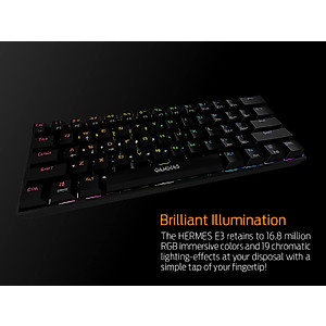 GAMDIAS Hermes E3 RGB Mechanical Gaming Keyboard Blue Switch with 19 Built-in Lighting Effects Certified Optical Switches and N-Key Rollover & Anti-Ghosting Functionality (Hermes E3 Black)