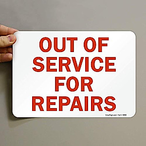 SmartSign - U9-1911-MG_7x10 "Out of Service for Repairs" Sign | 7" x 10" Magnetic Red on White