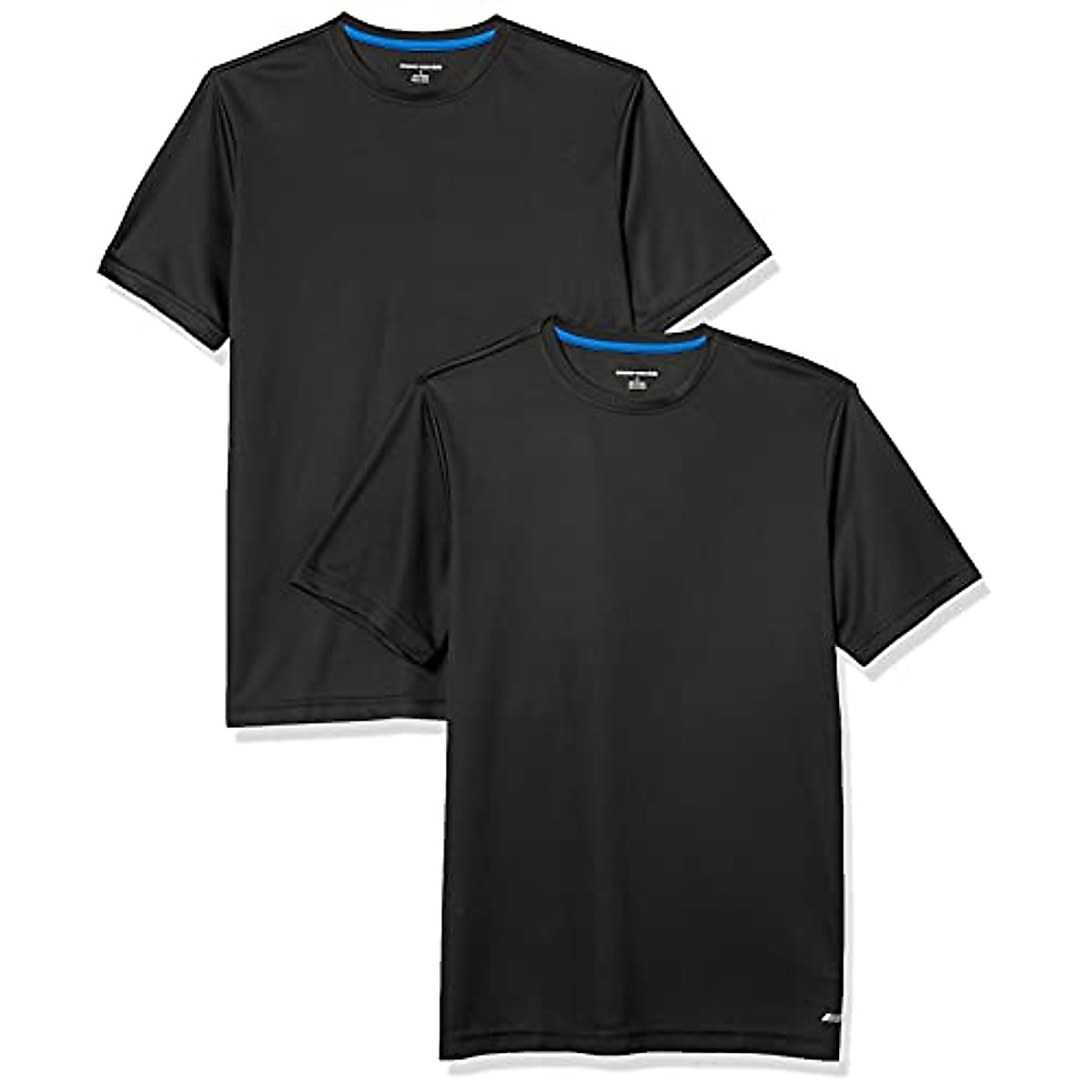 Amazon Essentials Men's Active Performance Tech T-Shirt (Available in Big & Tall), Pack of 2, Black, Large
