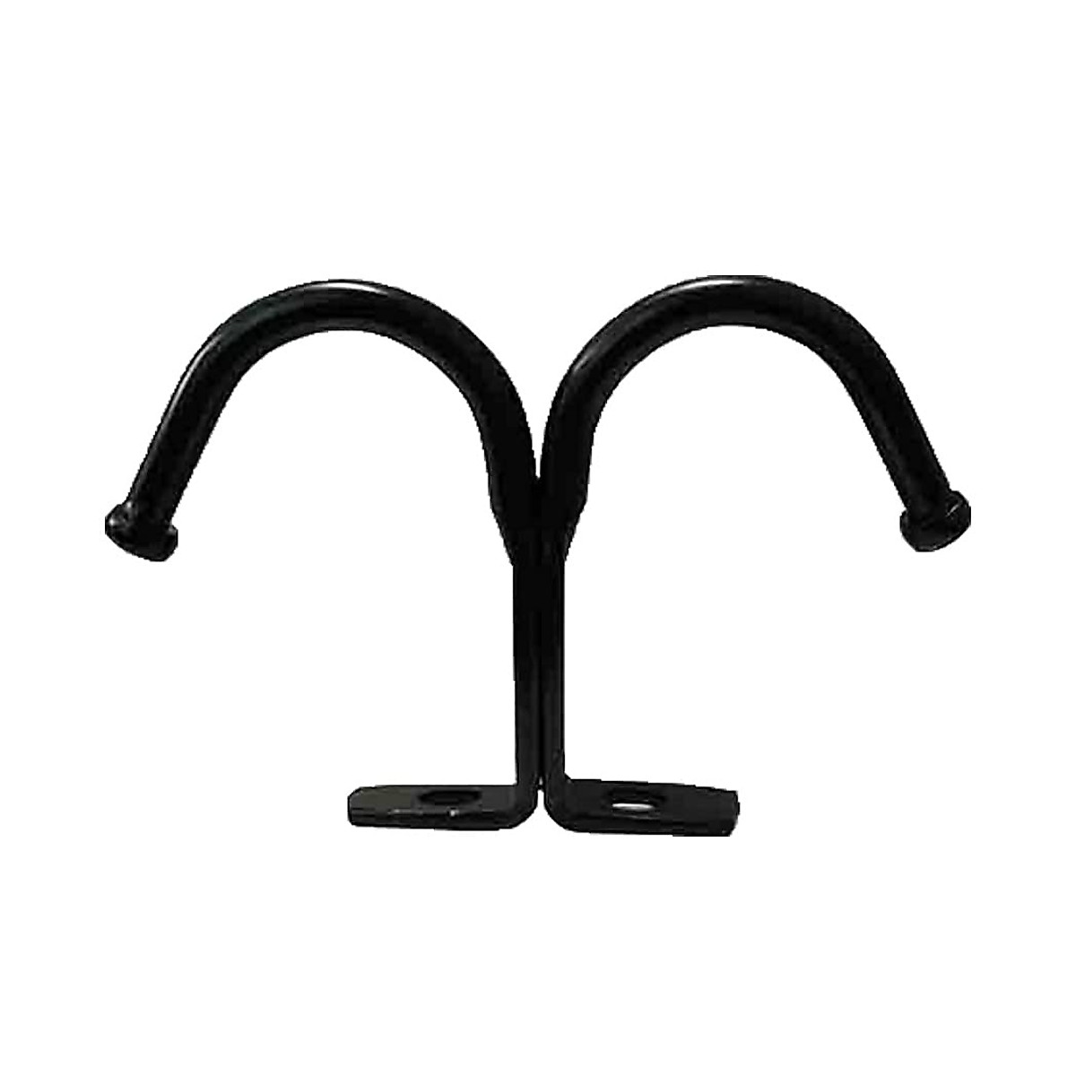 HOOUU 4 Pcs Iron Double Prong Ceiling Hook Towel Robe Clothes Hook for Cupboard Wardrobe Top Kitchen Bathroom Garage (Black)