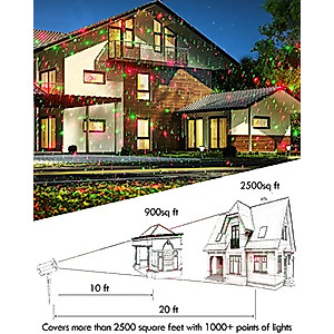 Poeland 18 Patterns Garden Lights Moving Laser Christmas Projector Halloween Decoration for Home and Garden