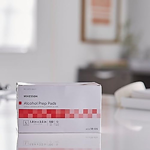 McKesson Alcohol Prep Pads, 2-Ply 70% Isopropyl Alcohol Individually Wrapped Wipes, 100 Count, 1 Pack