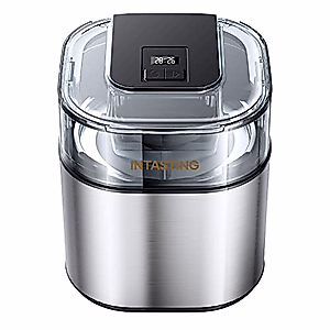 INTASTING Ice Cream Maker, 1.6 Quart Frozen Yogurt-Sorbet, for Homemade Ice Cream, Gelato, Stainless Steel, Silver