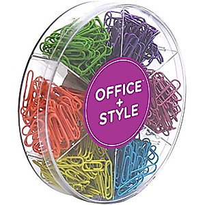 Office Style 28 mm Colored Paper Clips, 480-Pieces, Mixed, Medium (A1-28MM480PCSCLRPC)