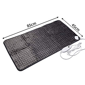 Ambershine 45cmx85cm XXXL King Size Heating Pad with Fast-Heating Technology&6 Temperature Settings, Flannel Electric Heating Pad/Pain Relief for Back/Neck/Shoulders/Abdomen/Legs (Dark Gray)