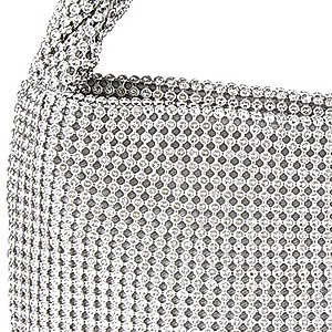 The Drop Women's Anusha Rhinestone Twisted Handle Shoulder Bag, Silver, One Size