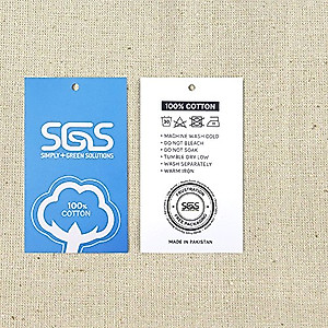 Simply Green Solutions Reusable Cotton Cloth Grocery Craft Bag, 15 x 16 Reusable Tote with Handle, Pack of 5, Natural