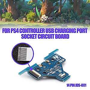 Create idea 2Set USB Charging Port Socket Board JDS-001 Compatible with PS4 V1 Wireless Controller with 14Pin Ribbon Cable