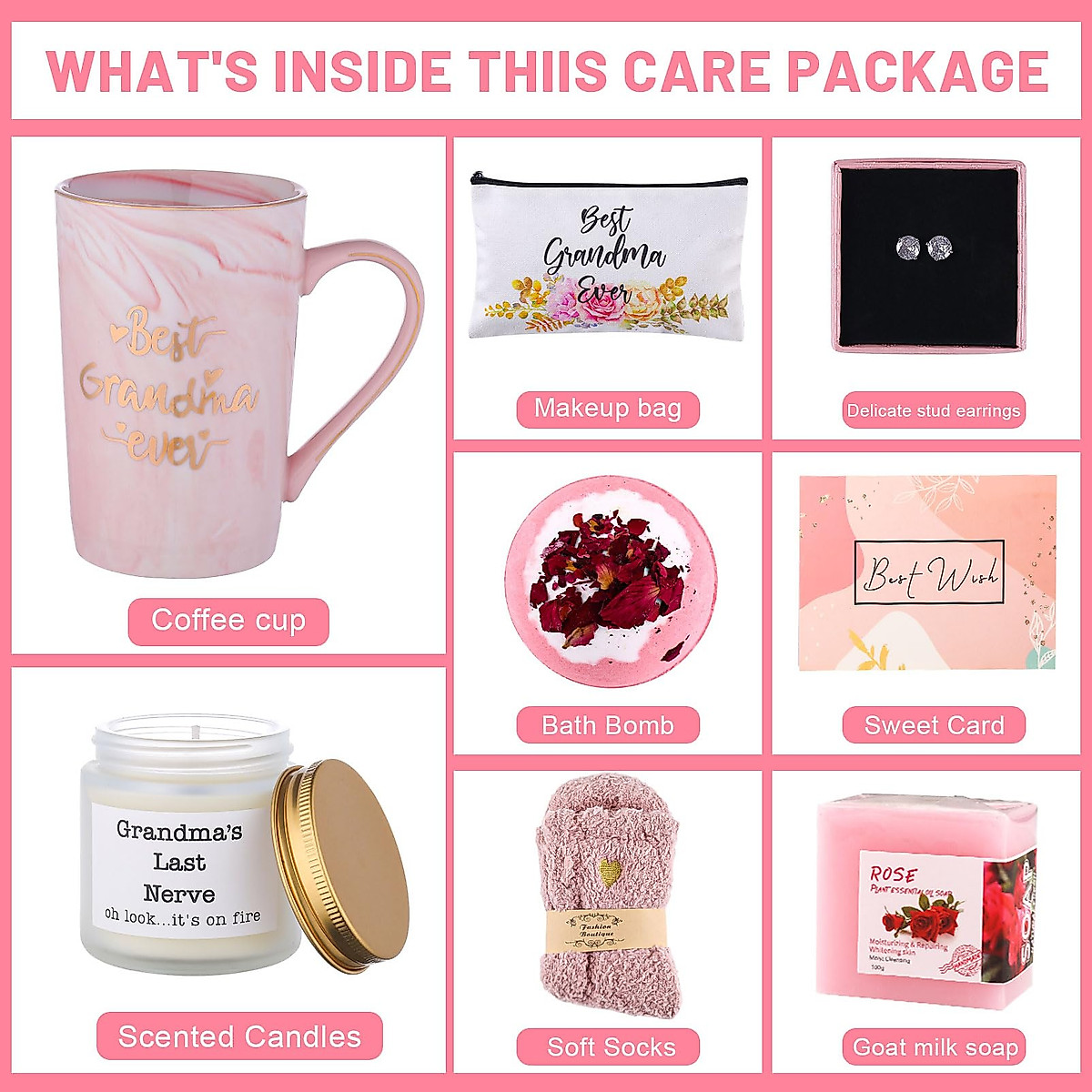 ywduoying Gifts for Grandma Birthday Gift Box From Granddaughter Best Grandma Ever Coffee Mugs Thoughtful Gifts Basket Presents for Grandmother Grandma Nana Gigi Mimi