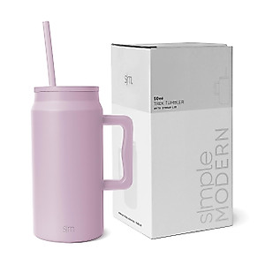 Simple Modern 50 oz Mug Tumbler with Handle and Straw Lid | Reusable Insulated Stainless Steel Large Travel Jug Water Bottle | Gifts for Women Men Him Her | Trek Collection | 50oz | Lavender Mist
