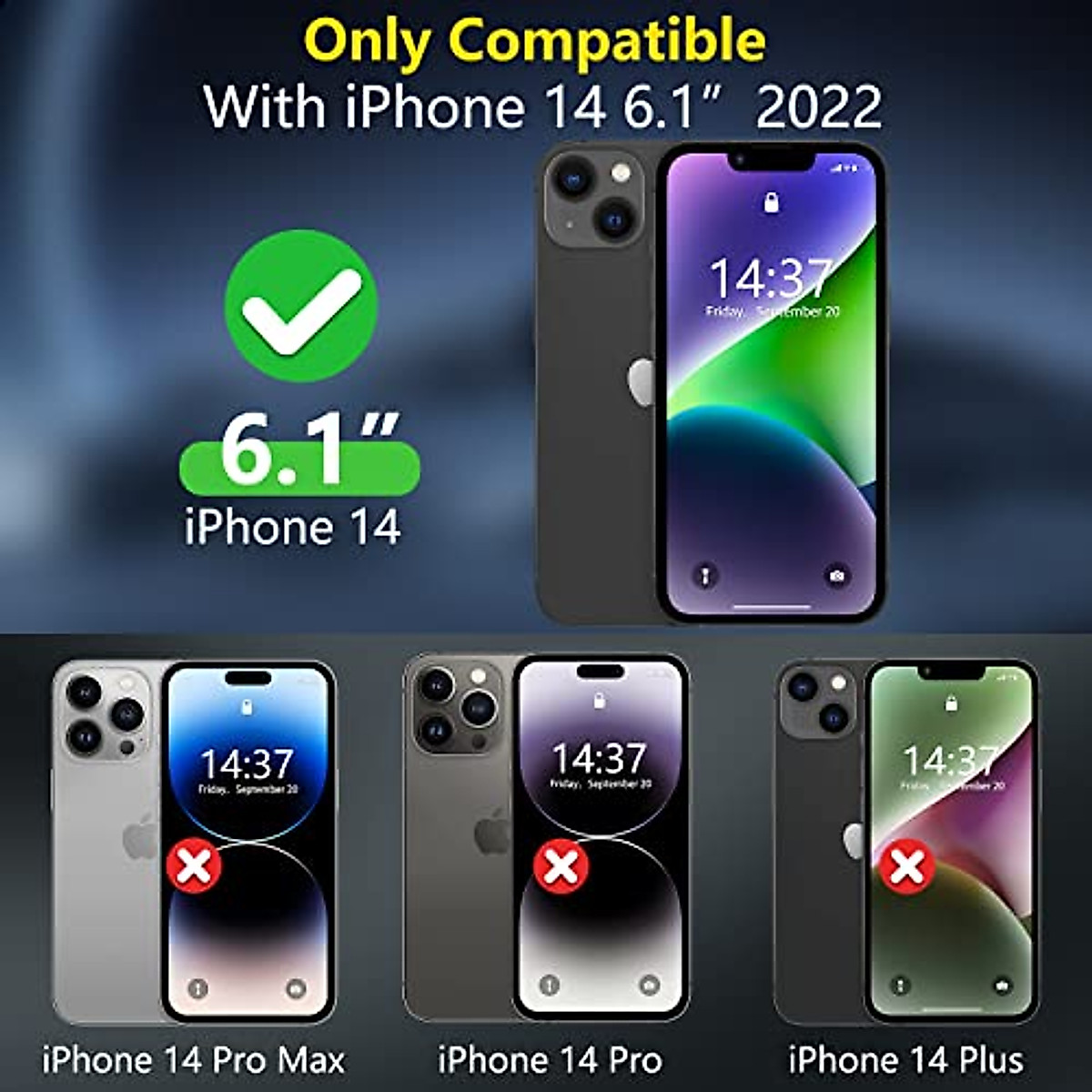 SPIDERCASE for iPhone 14 Case, [15 FT Military Grade Drop Protection][Non-Slip] [2+Tempered Glass Screen Protectors][2+Tempered Camera Lens Protectors] Heavy Duty Shockproof Case, Dark Green