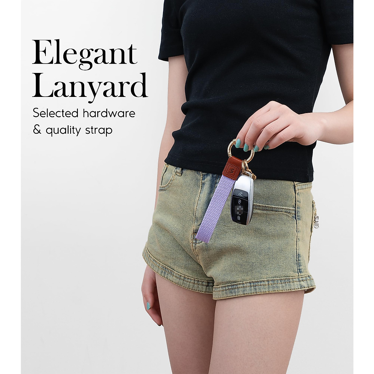 SENLLY Wristlet Lanyard, Stretchy Keychain Holder, Original Elastic Anti-Drop Design