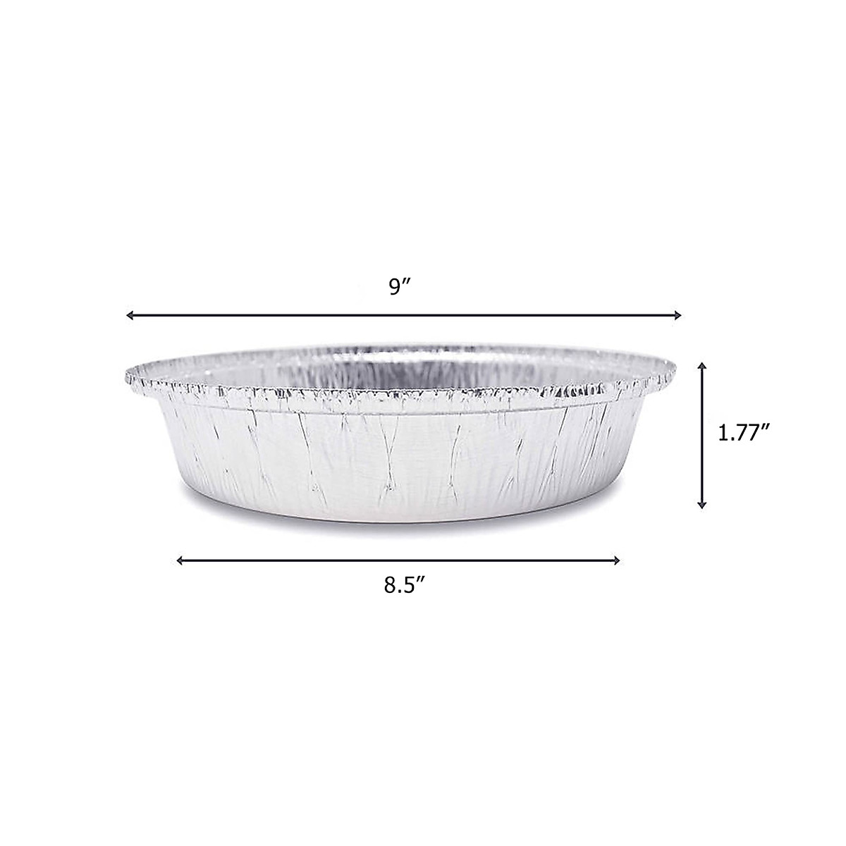 9-inch Aluminum-Foil Pie Pans with Lid – Round Disposable Heavy Duty Pans for Storing, Tart Baking, Reheating and Serving – Oven & Freezer safe - Made in USA (Pack of 20)