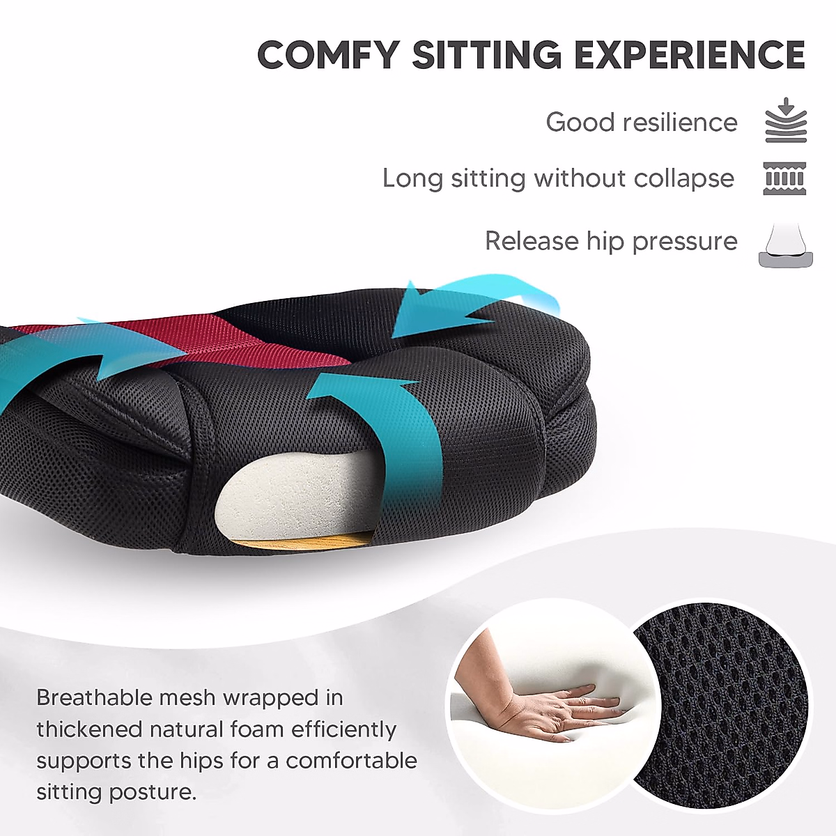 Seatingplus Executive Office Chair High Back Home Office Desk Chairs with Wheels and FILP-up Armrests, Comfortable Mesh Computer Chair, Black&Grey