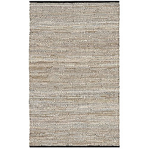 SAFAVIEH Vintage Leather Collection Accent Rug - 3' x 5', Beige, Handmade Leather, Ideal for High Traffic Areas in Entryway, Living Room, Bedroom (VTL104B)