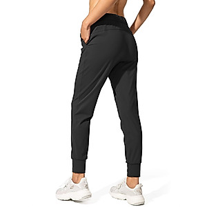 SANTINY Women's Joggers Pants Pockets Drawstring Running Sweatpants for Women Lounge Workout Jogging(Black_M)