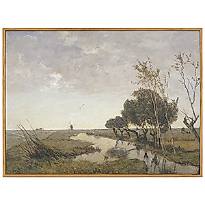 ARPEOTCY Framed Canvas Wall Art, Natural Scenery Vintage Wall Decor for Living Room, 12×16 inches (30×40cm), Vintage Painting for Bedroom, Framed Art Prints, for Office