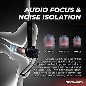 CHOCKALOTTA 1-Pack in-Ear Tip Adapter Mount Compatible with Plantronics Poly Voyager 5200 & Voyager Legend Headset (Includes 3-Piece S/M/L Silicone Ear Tips)