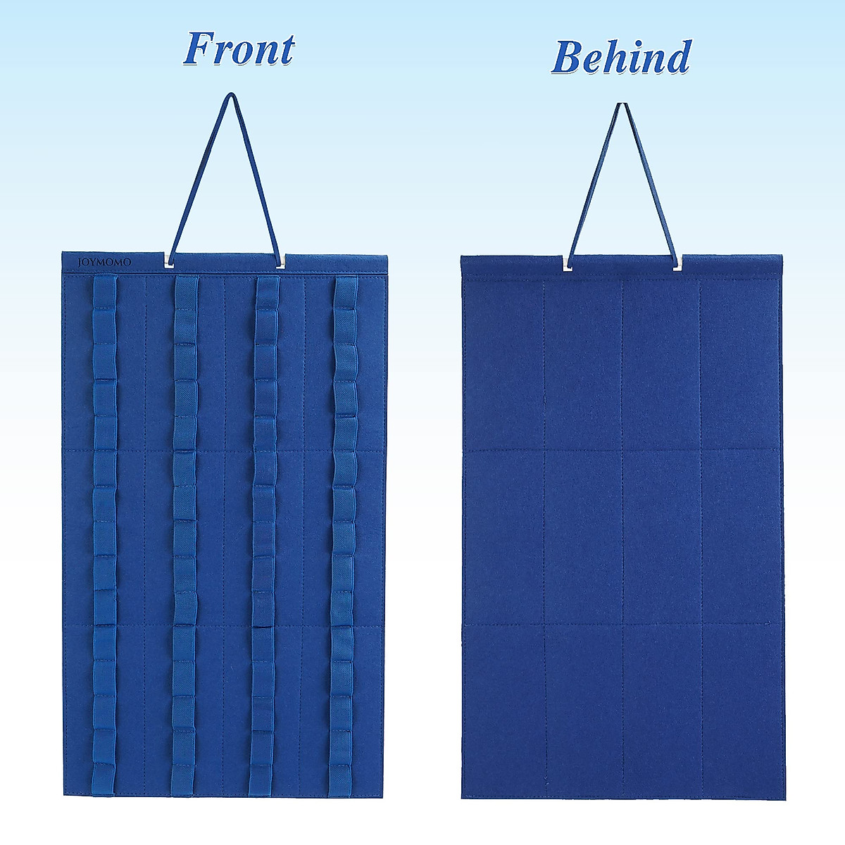 JOYMOMO Hanging Storage Organizer for Toy Cars Felt Display Case Hold Up 60 Toy Cars (Without Accessories)(Blue)