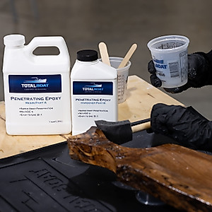 TotalBoat Clear Penetrating Epoxy Wood Sealer Stabilizer for Rot Repair and Restoration (Quart, Traditional)