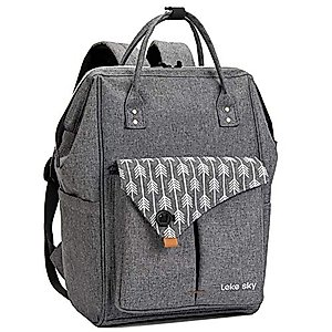 Lekesky Laptop Backpack Women 15.6 Inch Travel Backpack for Work Stylish and Water Repellent, Grey