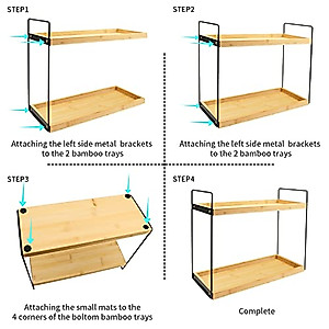 NEZUIBAN Bathroom Counter Organizer,2-Tier Counter Skincare Shelf,Multi-Functional Tray for Bathroom Countertop,Vanity and Kitchen(15.75''L x 6.7''W x 12.8''H)