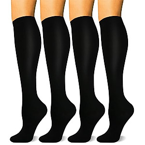 4 Pairs Compression Socks for Women & Men - Best Support for Medical, Circulation, Nurses, Running, Travel