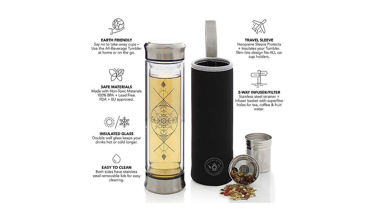 Teabloom All-Beverage Infusion Bottle - 14 oz Travel Flask