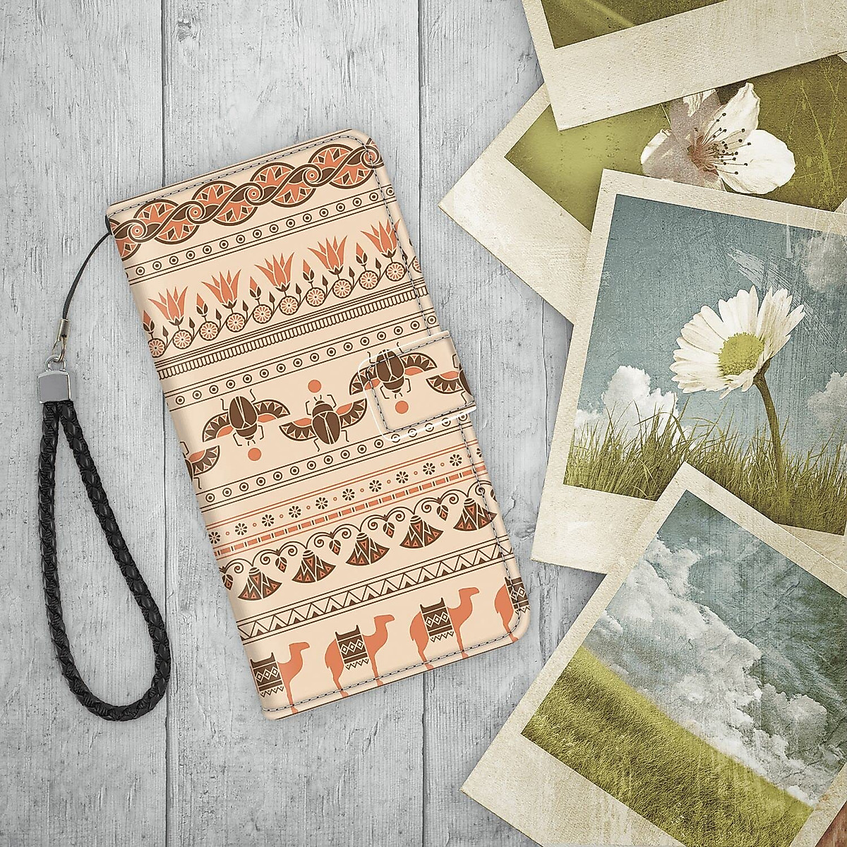 GackCase Wallet Case Fit for Samsung Galaxy S9 Plus (2018) (6.2 Inch) with Cicada Totem Camel Stand Support Wristband Credit Card Slots Side Cash Pocket Magnetic Buckle PU Leather Flip Cover