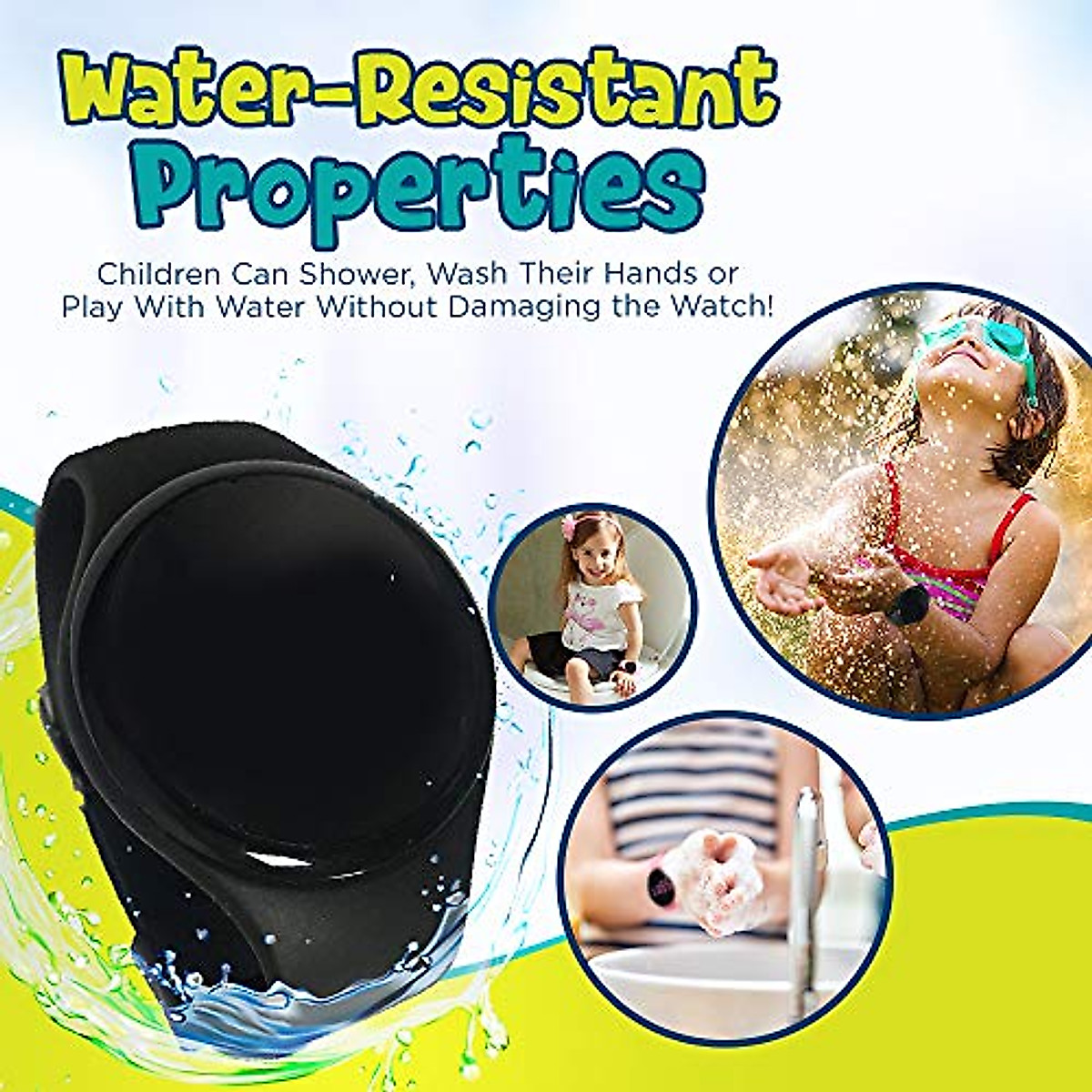 Kidnovations Premium Potty Training Watch - Toilet Training Timer - Rechargeable Water Resistant Digital Watch Reminder to Go Potty Vibrates and Plays Music Keeps Your Child Entertained at Potty Time