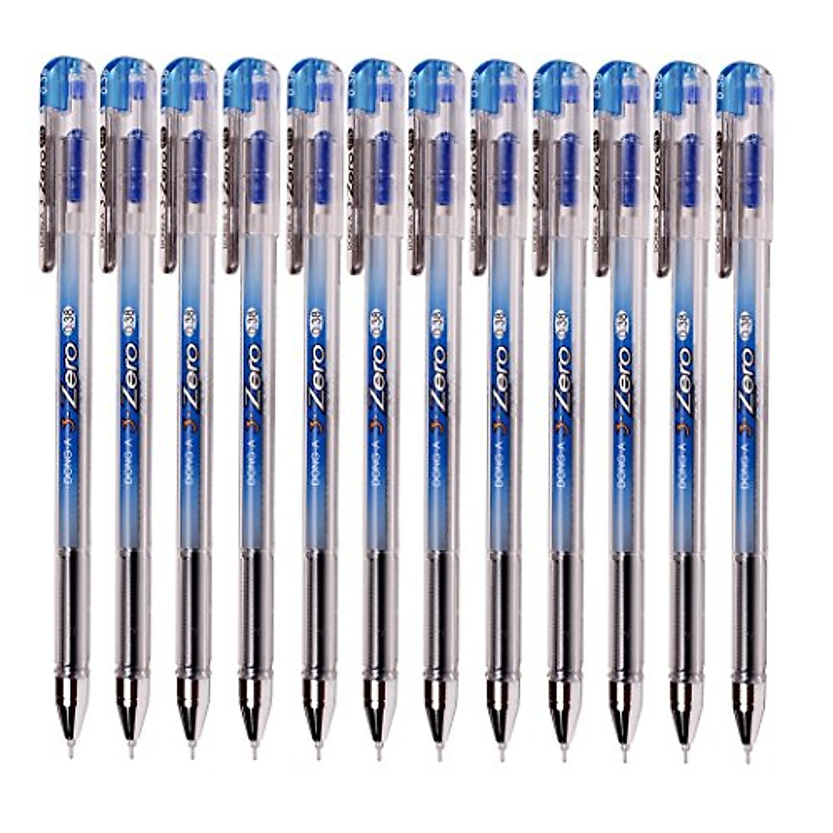 12pcs Ultra Fine Tip Rollerball Pen Set 0.38mm Non Bleed Fine Point Gel Ink Pen for Exam,Bible Journaling,Notetaking,Sketching, Smooth and Anti Skip,Blue Ink