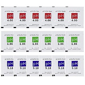 DuvinDD 18 Pack pH Calibration Solution Powder 6.86/4.00/9.18, pH Buffer Calibration Solution Packets for Precisely Calibrate pH Meter, pH Tester Calibration Powder Packets