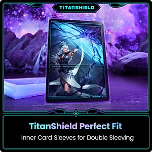 TitanShield 1000 Premium 60-Microns Ultra Clear Standard Size Perfect Exact Fit Inner Card Sleeves. Perfect for Double-sleeving and Compatible with Pokemon Cards MTG Magic The Gathering Lorcana