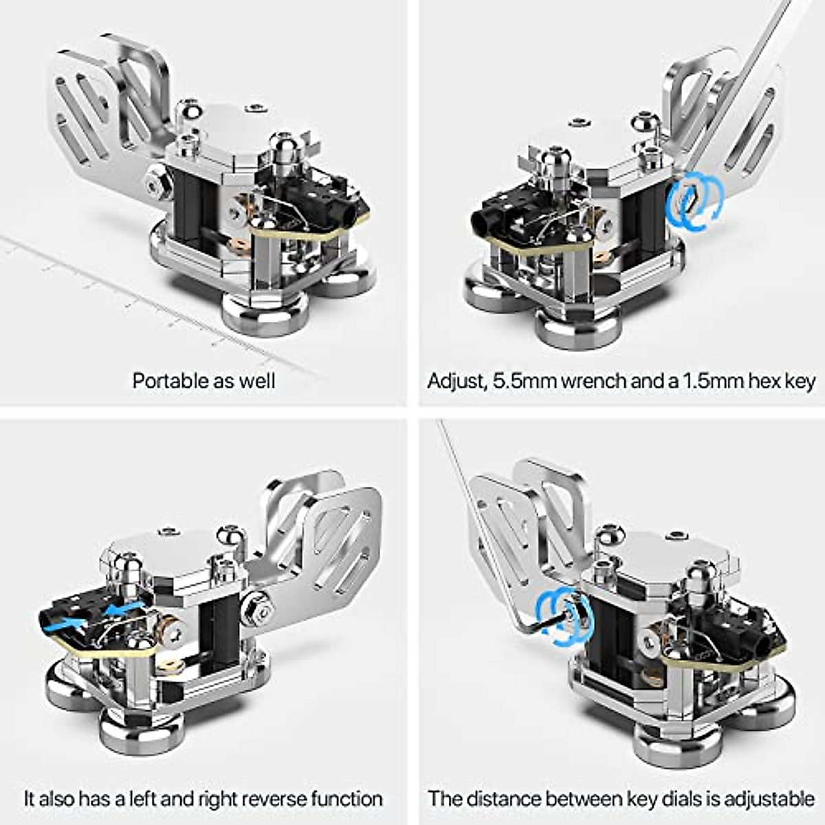 Mini CW Key Automatic Morse - Radio HAM Send Telegram Double Paddle Morse Code Key with Stainless Steel Body Three Neodymium Magnets Base