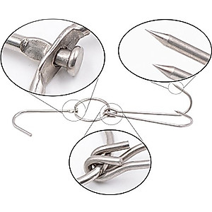 Alele Double Hooks,2pack Meat Hooks Poultry Roasting Hooks Butcher Hook Processing Meat Hook Stainless Steel Rotary Device Slaughtering Barbecue