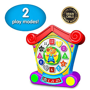 The Learning Journey: Early Learning Hickory Dickory Clock - Three Play Modes to Teach Colors, Numbers, & Shapes with Melodies - for Ages 18+ Months includes Music Player