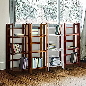 Casual Home 3-Shelf Folding Bookcase (14" Wide)-Honey Oak