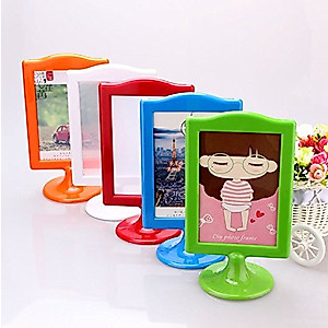 4 Pack Self Standing Red Photo Frame,Each Frame Holds 2 Pictures,Sign Holder 4x6"Pedestal Photo Frame with Inserts & Base,2 Sided Frame for Vertical Display Postcards,Tickets,Family Photo Frame