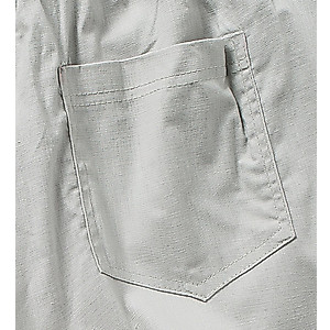 SIR7 Men's Linen Casual Lightweight Drawstrintg Elastic Waist Summer Beach Pants Light Grey 2L