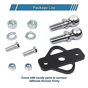 MAHLER GATES 3-Way Trailer Hitch Adapter with Bolt and 2 Inch Ball 1-7/8 Inch Ball for ATV Lawn Mower, Golf Cart, Garden Tractor, Flat Towing Tow Ball Mount