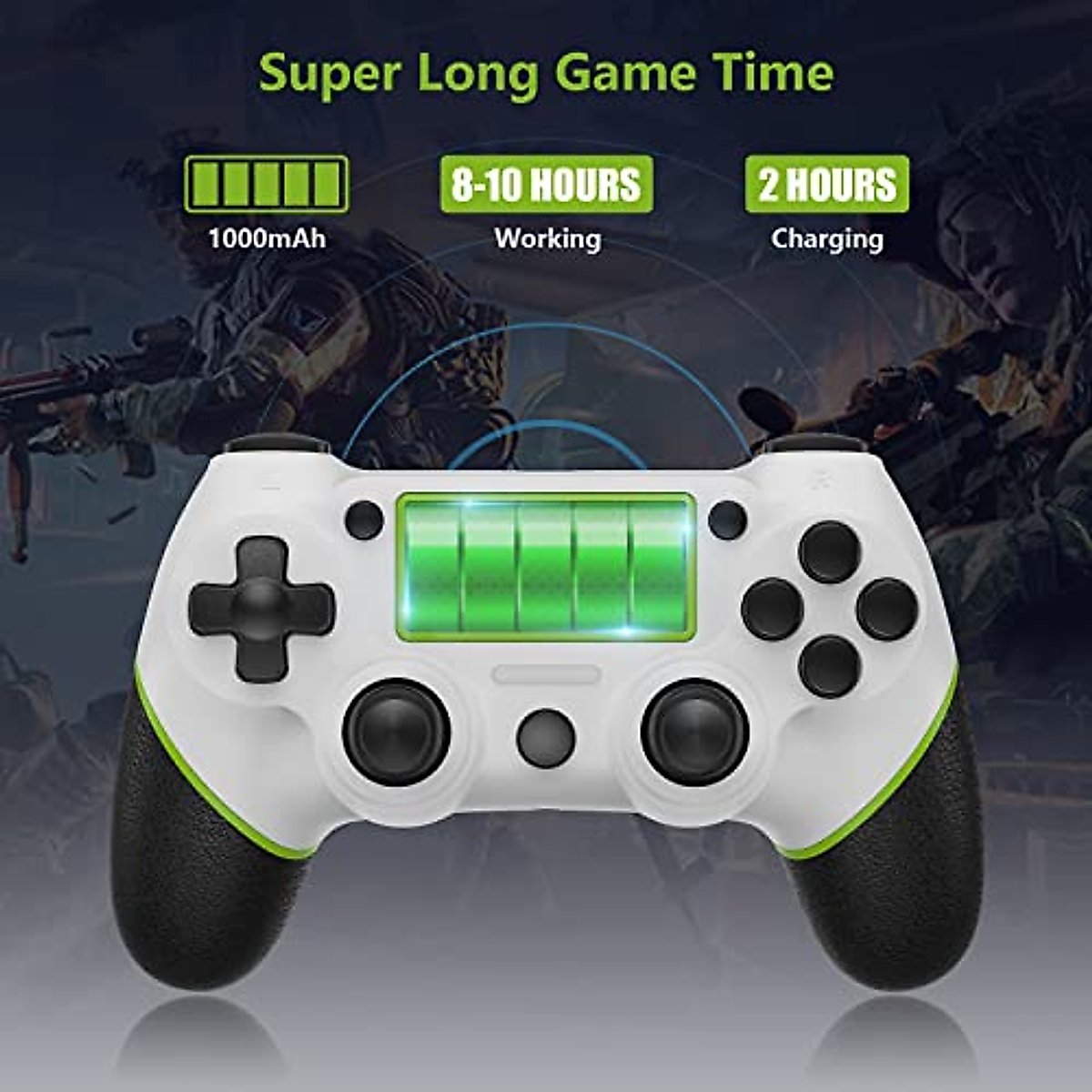 MAOMIEMIE Play-station 4 Controller Wireless Compatible with PS-4/Pro/Slim/PC/laptop, Gaming Controller with 6-Axis Motion Sensor/Dual Motor Vibration/Chargable/Turbo Continuous Shooting Adjustable