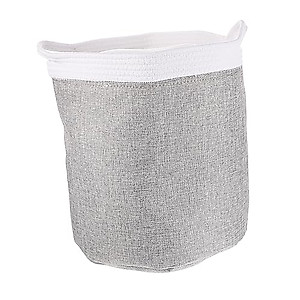 OKUMEYR Laundry Basket Toy Baskets Woven Storage Baskets Wicker Basket Clothes Hamper Wicker Storage Bins Wicker Laundry Hamper Gray Baskets Foldable Clothes Basket Grey Cotton Rope