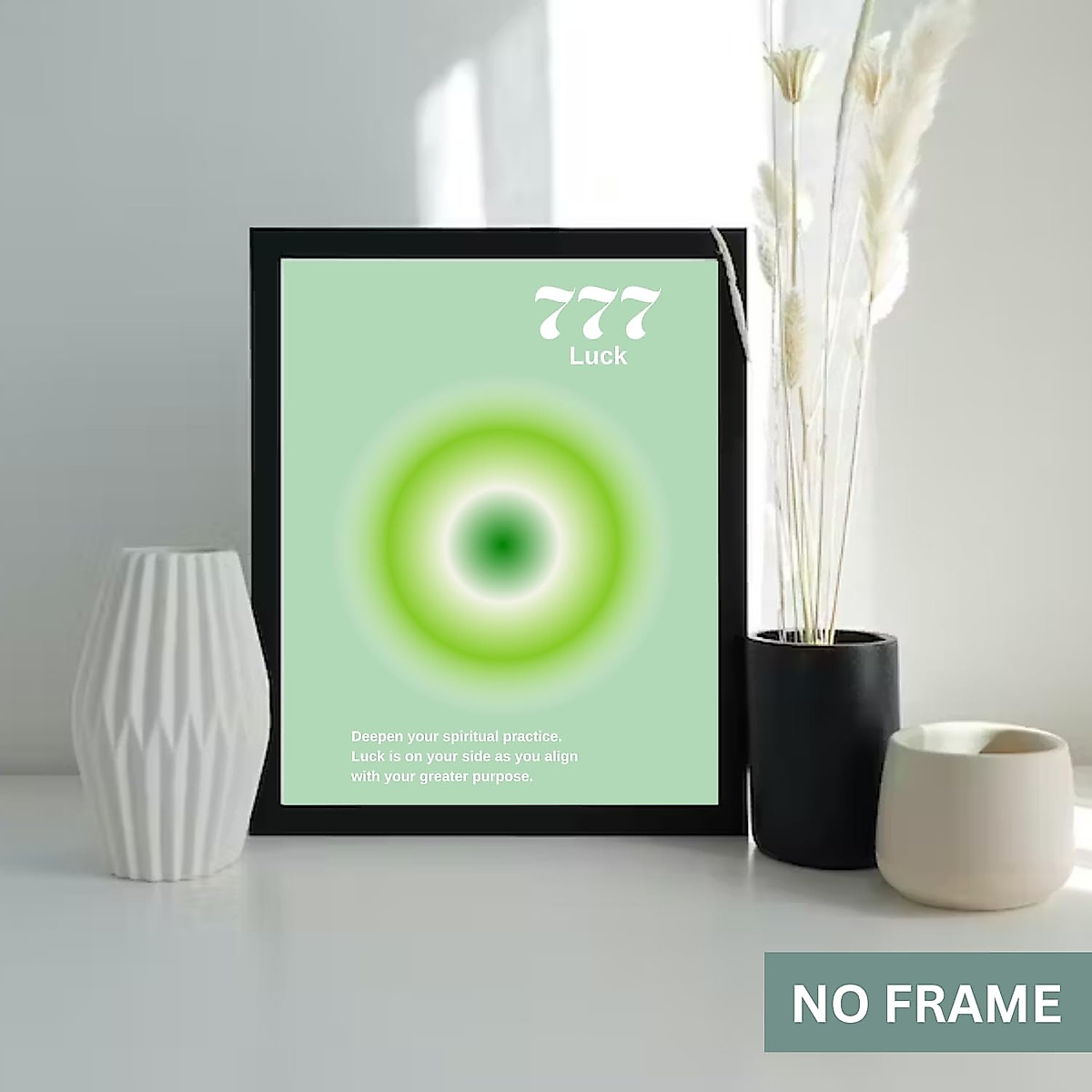 Angel Number 777 Art Print, Energy Aura Gradient Print, Spiritual Posters, Magical Spirit Guide, Divine Connection Wall Art - 8x10 in. LAMINATED - No Frame