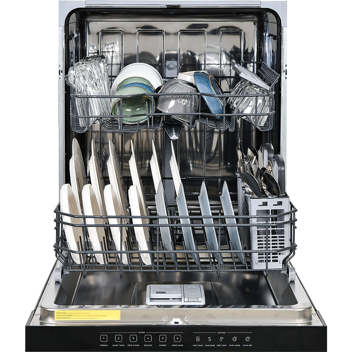 Kenmore 24" Built-In Stainless Steel Tub Dishwasher with SmartWash, Smart Dry, and MoreSpace Adjustable Rack, Energy Star Certified, Black