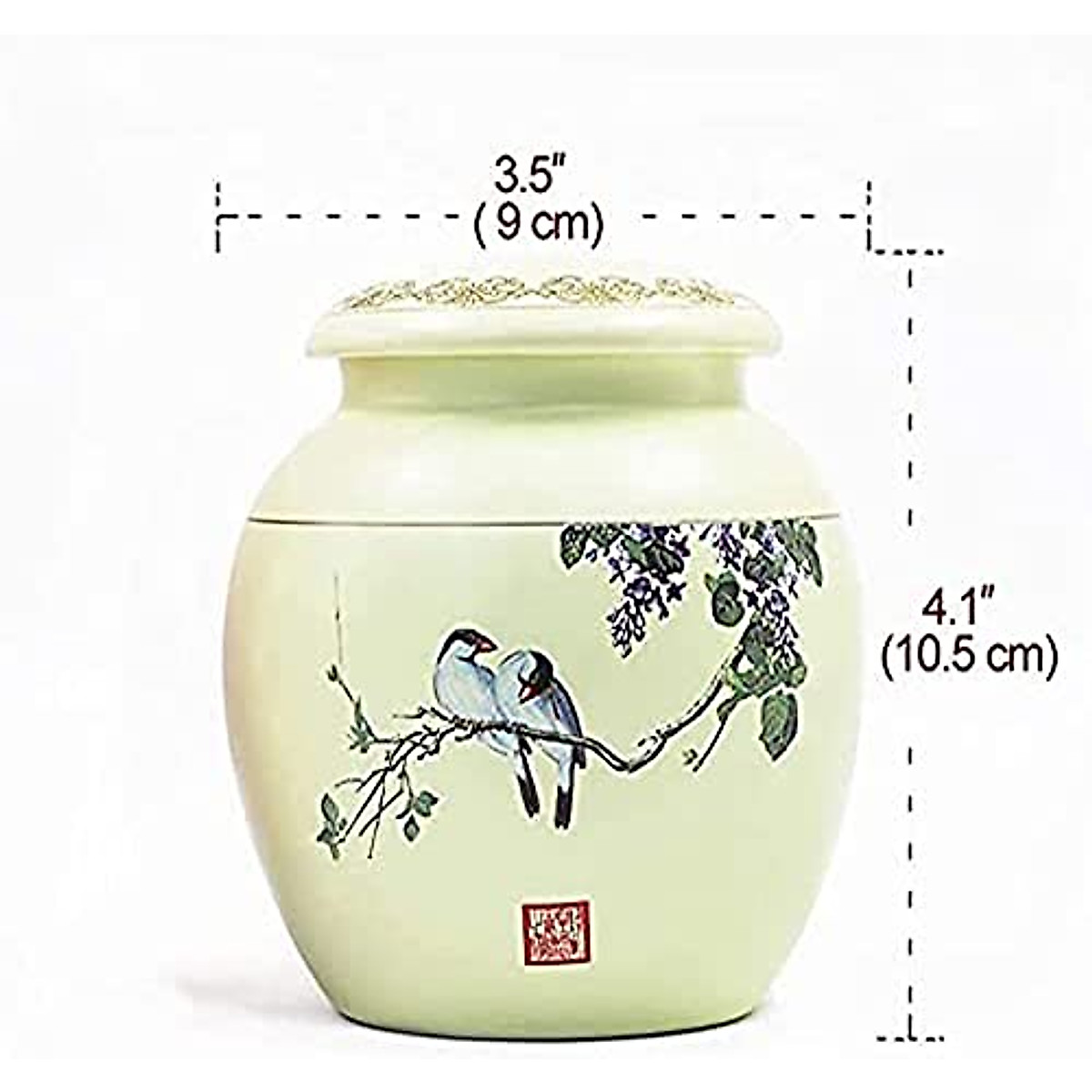 Decorative Urns Mini Funeral, Ceramics Cremation, Perching Birds Keepsake s for Human Ashes,Small Storage, Jars for Ashes Or Ashes of Pets